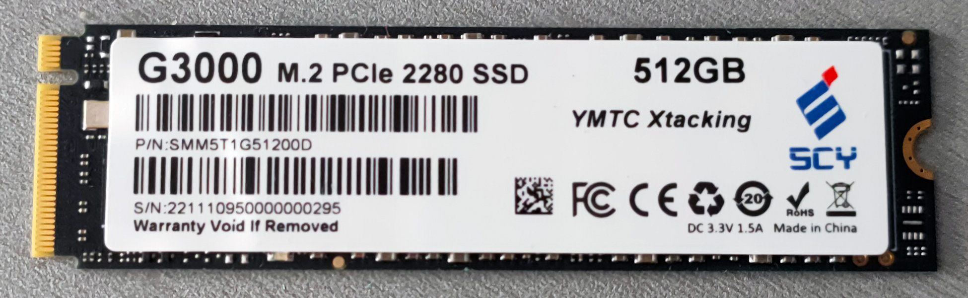 OEM SSD китайского происхождения SCY G3000 512 ГБ (PCIe Gen3): Maxio ...
