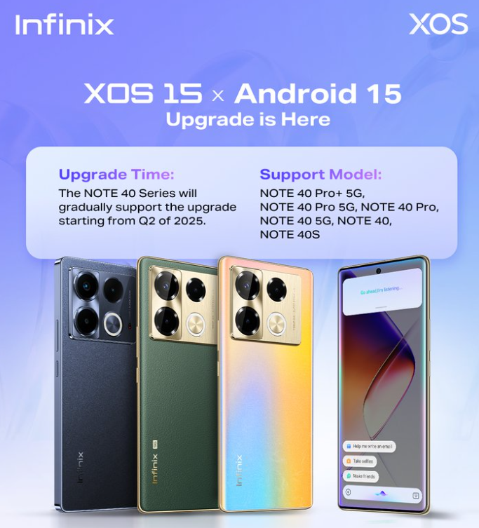 Шесть смартфонов Infinix получат XOS 15 на базе Android 15 во втором квартале 2025 года ...