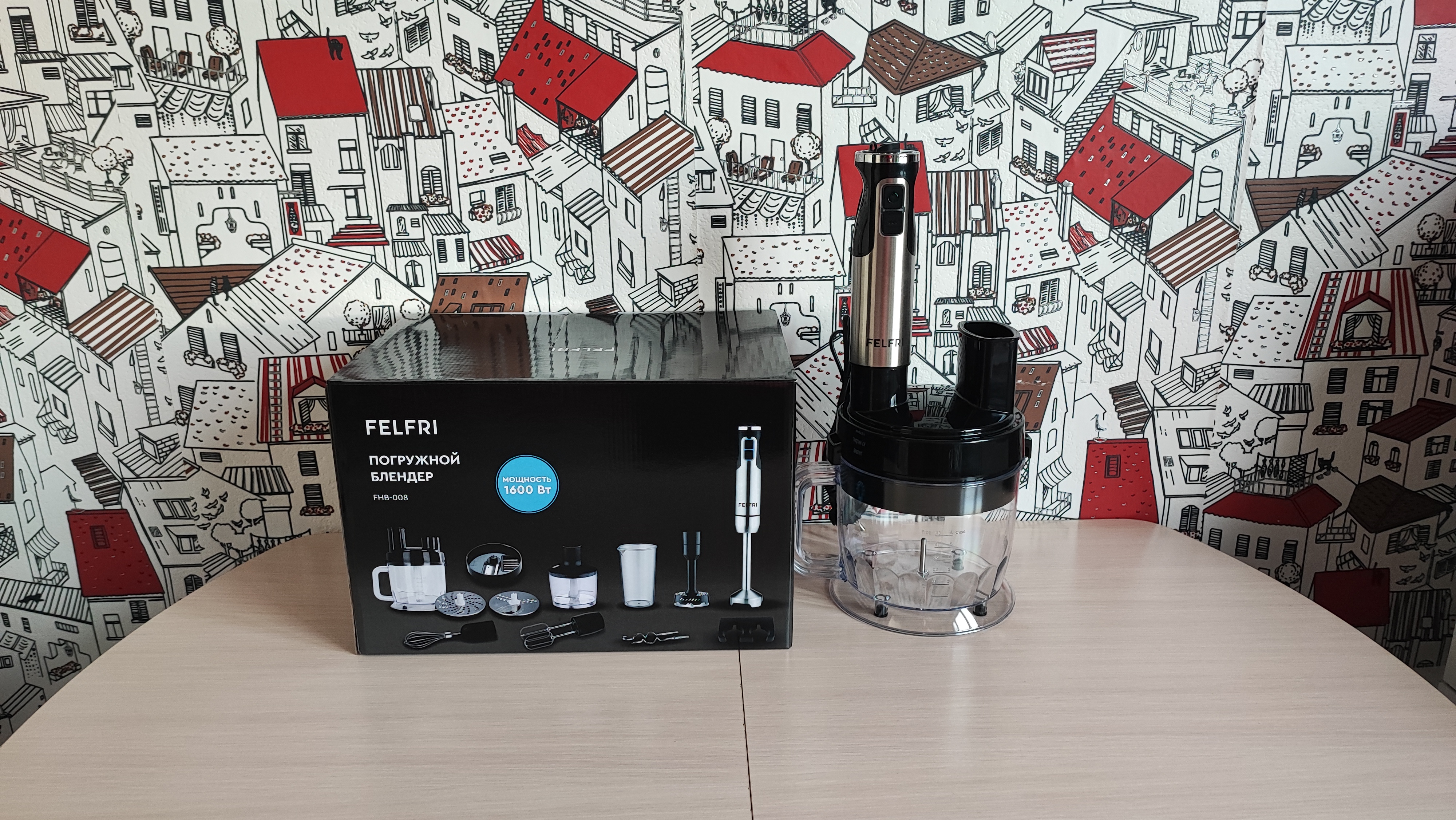 Обзор погружного блендера Felfri FHB-008 с большим количеством насадок и нарезкой кубиками ...